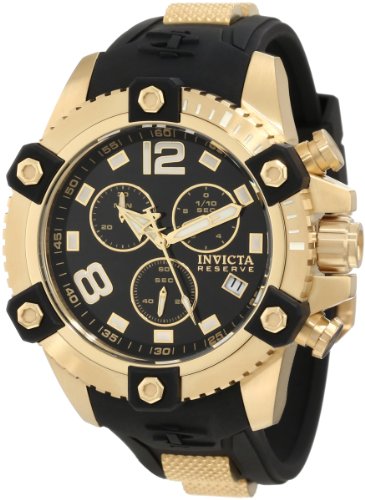 Invicta Reserve Arsenal Chronograph Black Dial Black Polyurethane Men's ...