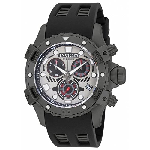 Invicta Specialty Chronograph Gunmetal Dial Black Polyurethane Men's ...