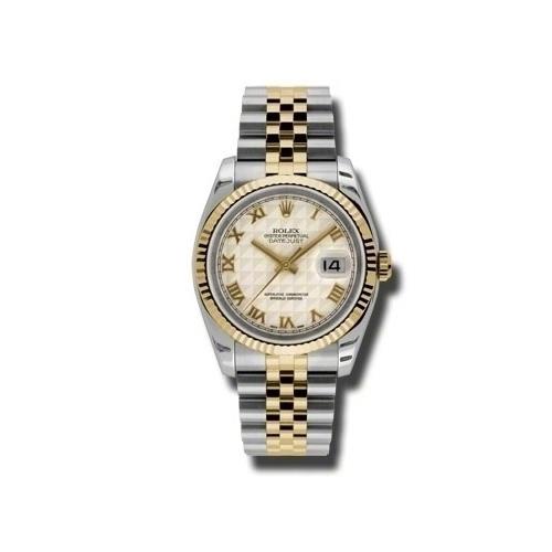 Rolex Datejust Ivory Pyramid Roman Dial Jubilee Bracelet Fluted Bezel ...